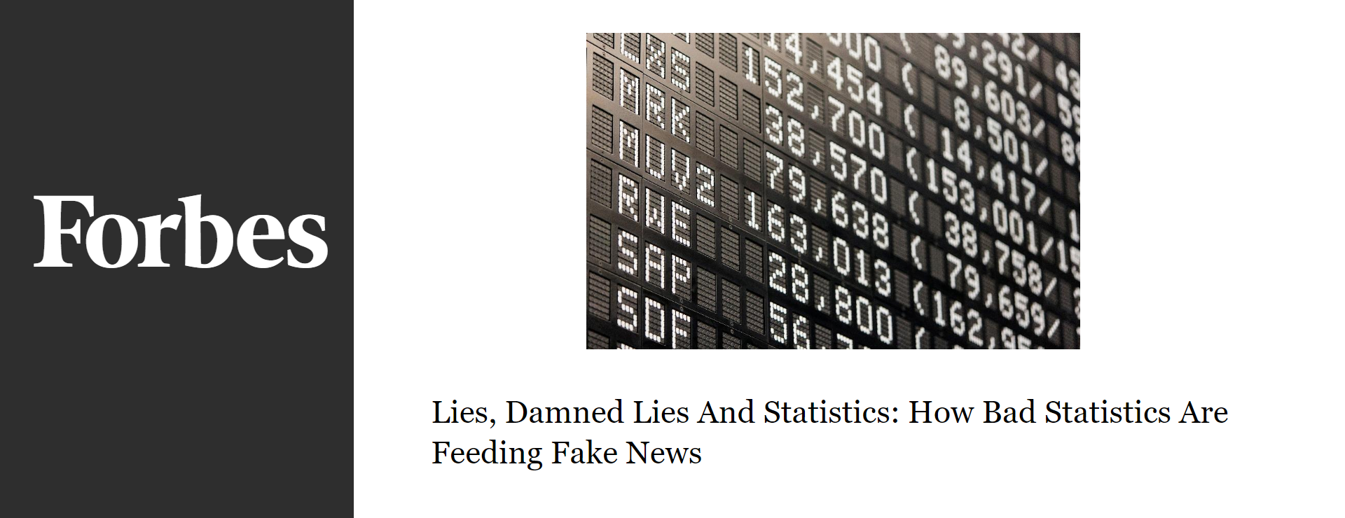 Lies, Damned Lies And Statistics: How Bad Statistics Are Feeding Fake ...
