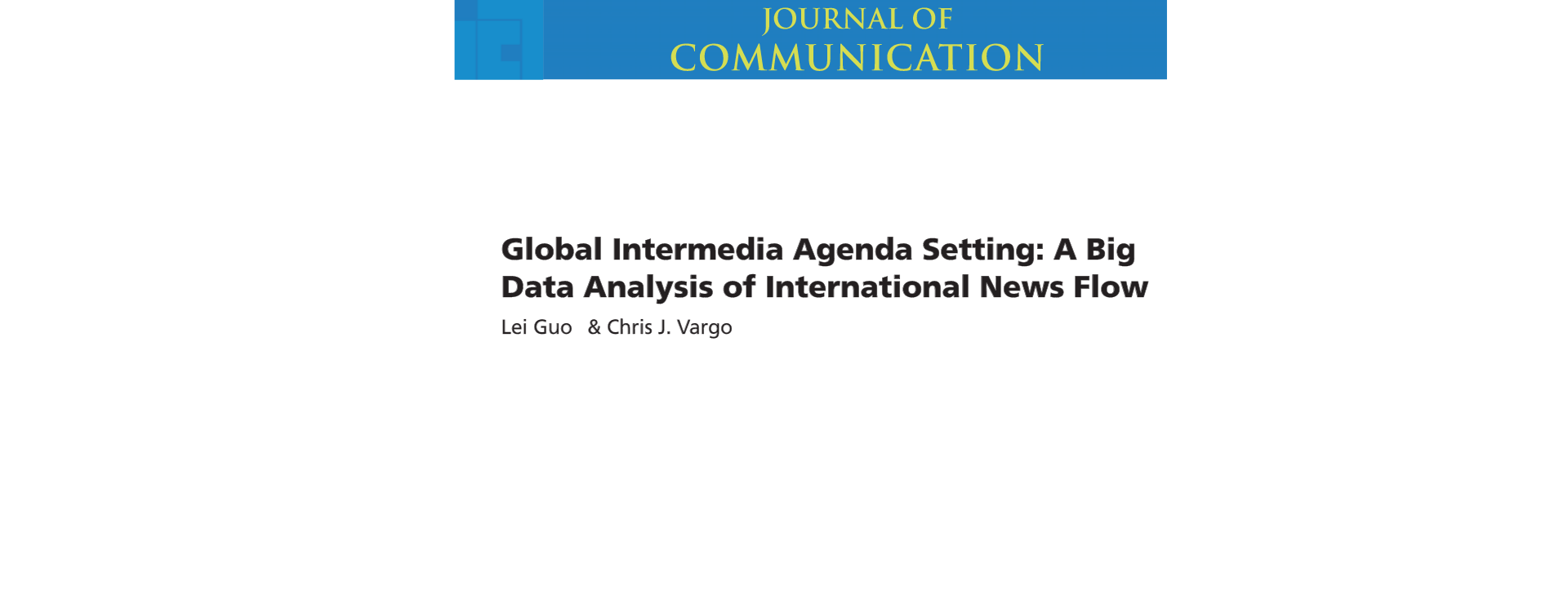 Global Intermedia Agenda Setting: A Big Data Analysis of International ...