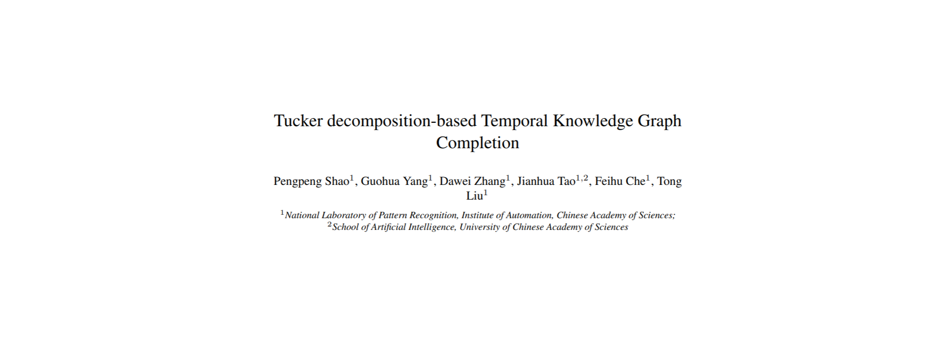 Tucker Decomposition Based Temporal Knowledge Graph Completion The Gdelt Project 