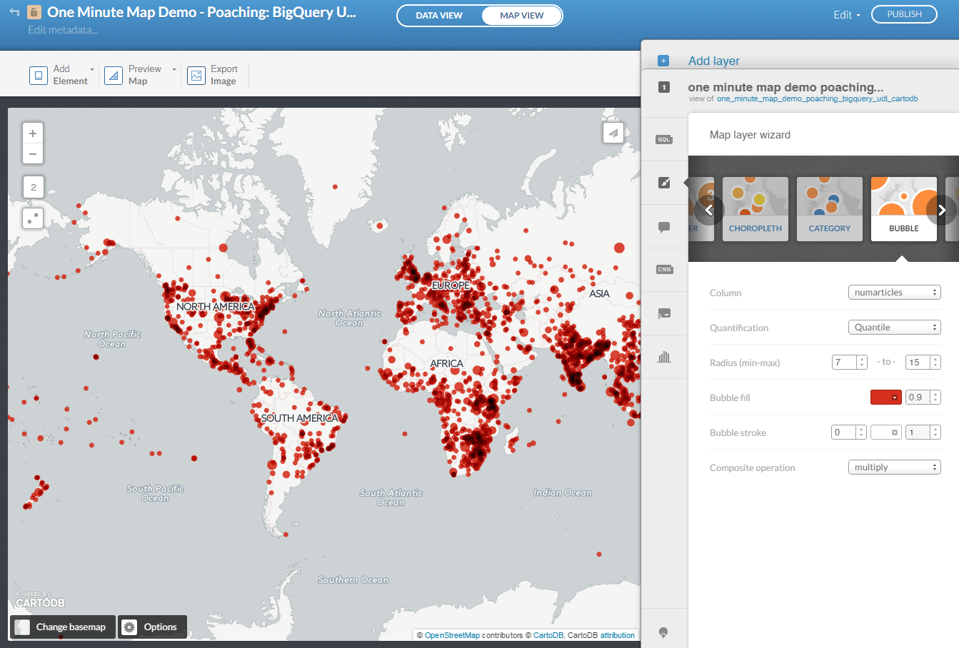 New One Minute Maps: BigQuery UDF + CartoDB – The GDELT Project